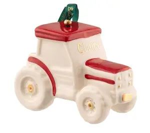 BELLEEK Pottery Tractor Ornament Red - One-color