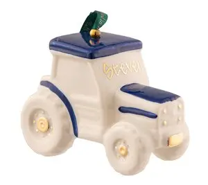 BELLEEK Pottery Tractor Ornament Blue - One-color