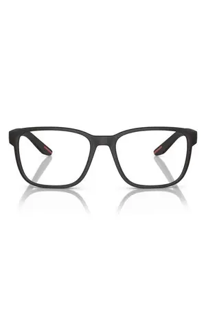 Prada Prada Linea Rossa 57mm Pillow Optical Glasses Clear/black