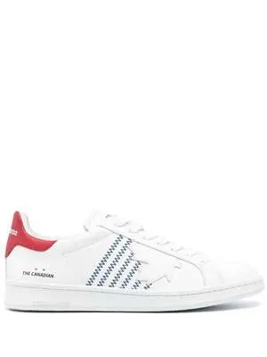 Dsquared2 Boxer Contrast-stitch Leather Sneakers - White