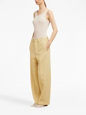 Ami Tailored Wide-leg Trousers - Yellow