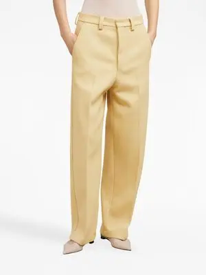 Ami Tailored Wide-leg Trousers - Yellow