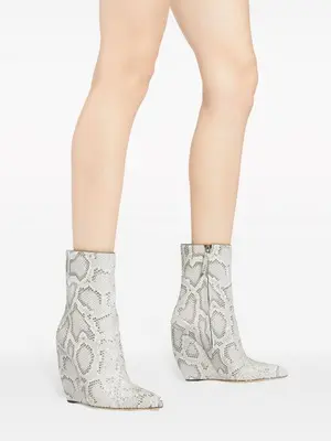 GIUSEPPE ZANOTTI 105mm Ginnyfer Bootie Wedge Boots