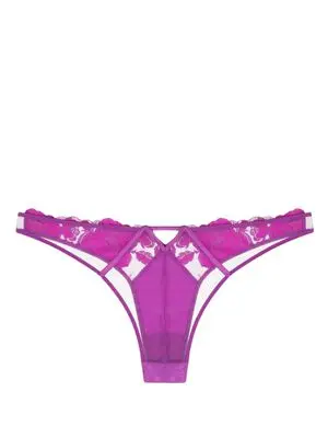 FLEUR DU MAL Rose Logo-embroidered Cheeky Briefs