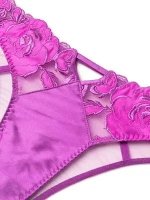 FLEUR DU MAL Rose Logo-embroidered Cheeky Briefs