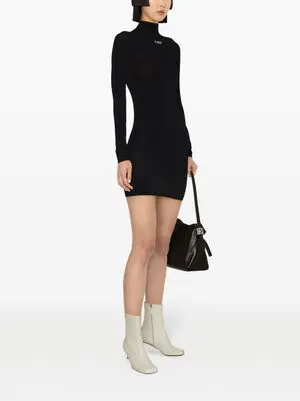 Off-White Logo-embellished Ribbed Shirt Dress