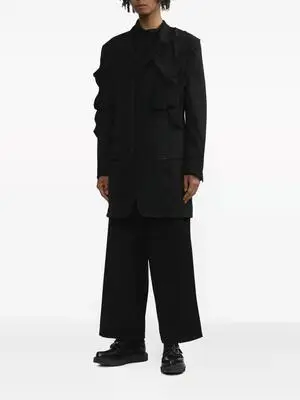 Yohji Yamamoto Draped Single-breasted Zip-up Blazer