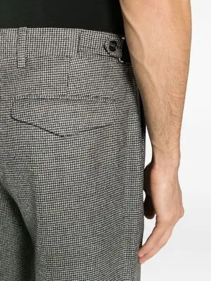 LARDINI Houndstooth Tapered Trousers