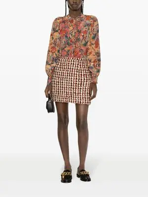 Ulla Johnson Philipa Floral-print Silk Blouse - Orange