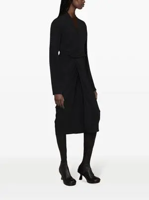 Rick Owens Side-tie Crepe Wrap Dress - Black
