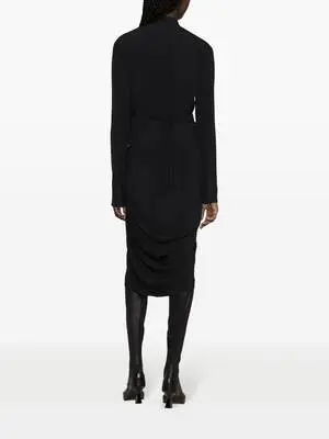 Rick Owens Side-tie Crepe Wrap Dress - Black