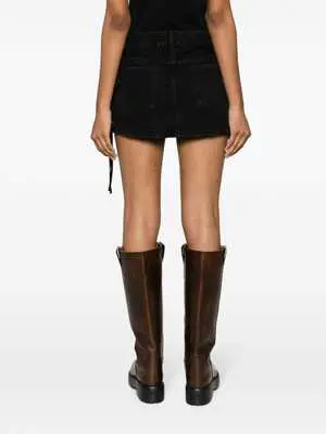 Attico Fay Cargo Denim Miniskirt - Black