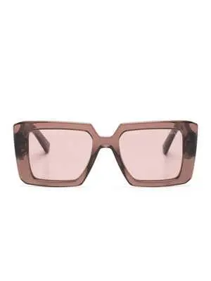 Prada Logo Square Frame Sunglasses - Brown
