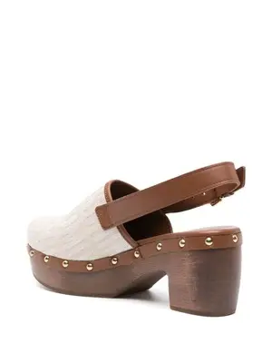 Moschino 75mm Logo-print Leather Clogs