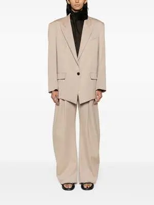 Attico Gary Virgin Wool Trousers - Brown