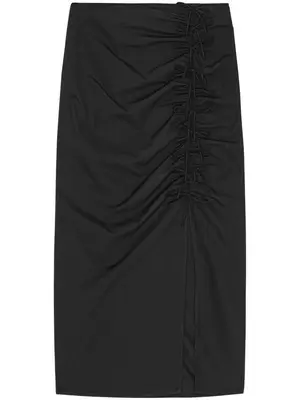 GANNI Draped Midi Skirt