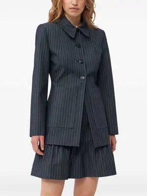 GANNI Pinstripe Single-breasted Blazer