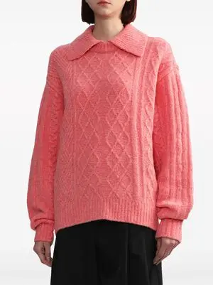 ADER ERROR Cable-knit Polo Jumper