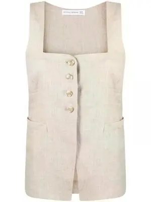 Faithfull The Brand Maya Square-neck Linen Vest - Neutrals