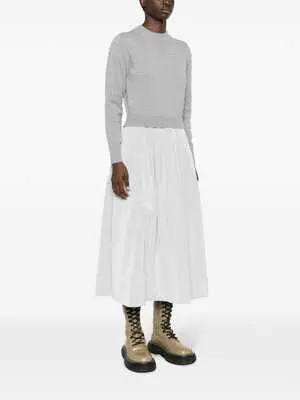 Peserico Knitted-panel Flared Midi Dress