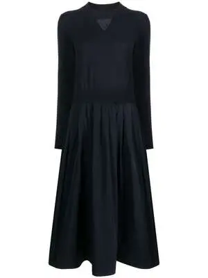 Peserico Knitted-panel Flared Midi Dress