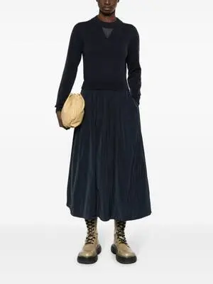 Peserico Knitted-panel Flared Midi Dress