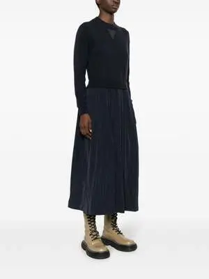 Peserico Knitted-panel Flared Midi Dress