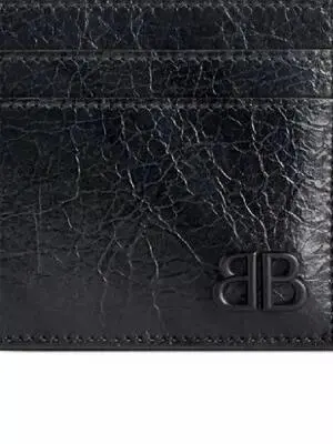 Balenciaga Monaco Leather Cardholder - Black