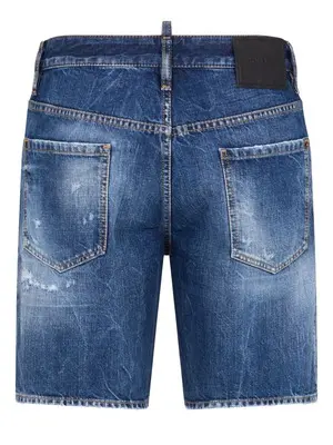 Dsquared2 Logo-appliqué Distressed Denim Shorts