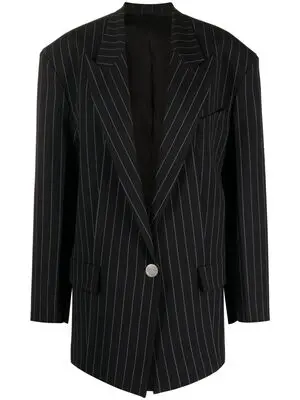 Attico Glen Pinstripe Blazer - Blue
