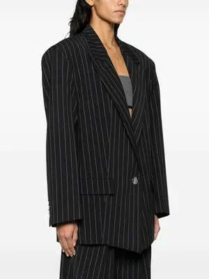 Attico Glen Pinstripe Blazer - Blue
