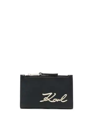 Karl Lagerfeld Signature Slim Bi-fold Card Holder - Black