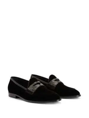GIUSEPPE ZANOTTI Termy Rhinestone Velvet Loafers