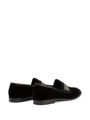 GIUSEPPE ZANOTTI Termy Rhinestone Velvet Loafers