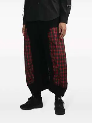 BLACK COMME DES GARÇONS Tartan-check Panel Trousers