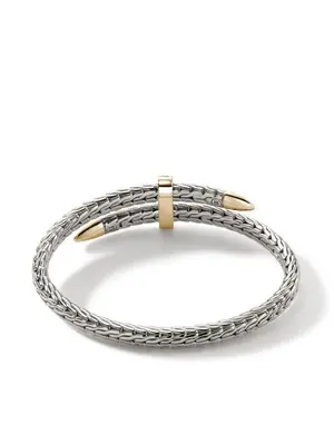 John Hardy Sterling And 14k Yellow Gold Diamond Spear Flex Bracelet - Silver