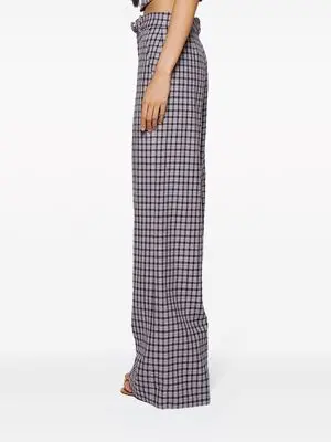 AREA Checked Wide-leg Trousers