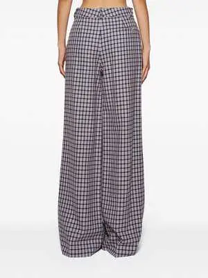 AREA Checked Wide-leg Trousers