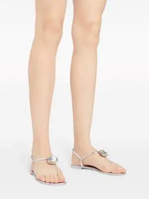 GIUSEPPE ZANOTTI Anthonia Flat Sandals - Silver