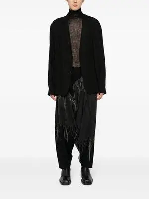 Yohji Yamamoto Pinstriped Frayed Trousers