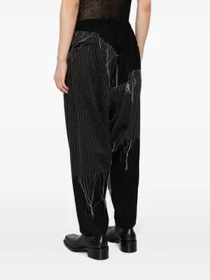 Yohji Yamamoto Pinstriped Frayed Trousers