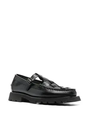 Hereu Soller Interwoven-design Leather Loafers - Black