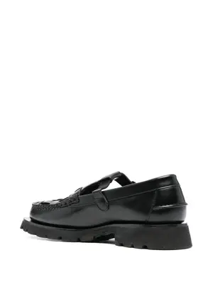 Hereu Soller Interwoven-design Leather Loafers - Black