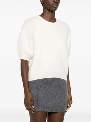 LISA YANG Juniper Short-sleeve Sweater - Neutrals