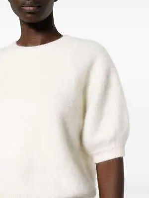 LISA YANG Juniper Short-sleeve Sweater - Neutrals