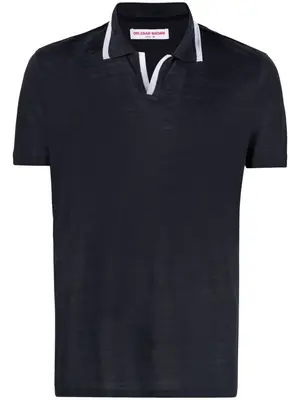 Orlebar Brown Felix Linen Piqué Polo Shirt - Blue
