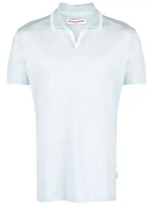 Orlebar Brown Felix Linen Piqué Polo Shirt - Blue