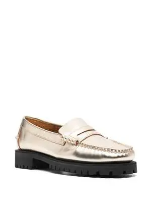 SEBAGO Dan 20mm Metallic Leather Loafers - Gold