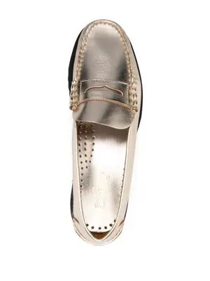 SEBAGO Dan 20mm Metallic Leather Loafers - Gold