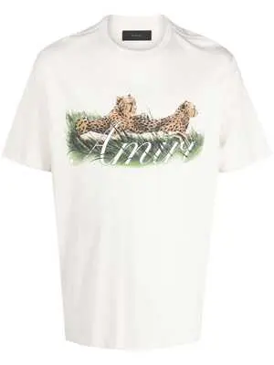 Amiri Cheetah Logo-print Cotton T-shirt - White